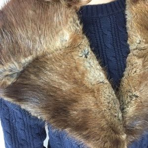 Accessories | Vintage Real Fur Wrap Collar Quilted Back | Poshmark